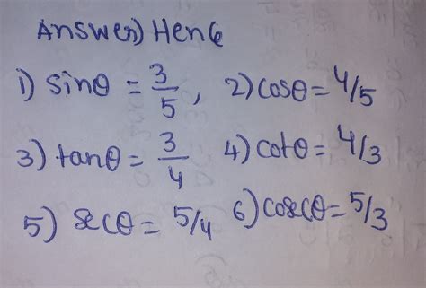 Solved T sin θ d a a sec a d cos tan cot Leaming Task 2 Illustrate the six