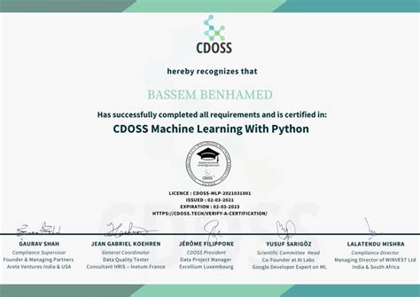 bassem ben hamed on linkedin certification machinelearning python