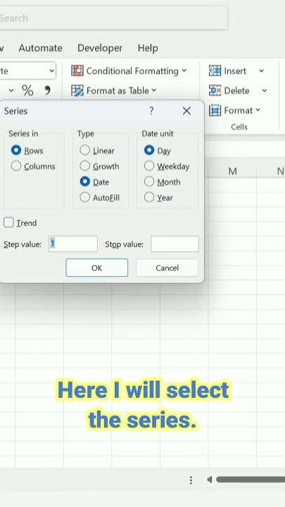 how to autofill date series in excel excel exceltips dataanlysis