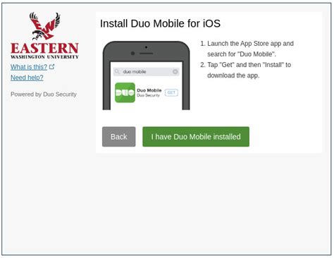 How To Enroll A Mobile Phone For Duo 2fa Eastern Washington University