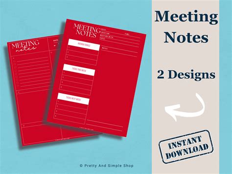 Red Onenote Meeting Templates For Work Professionals Meeting Agenda