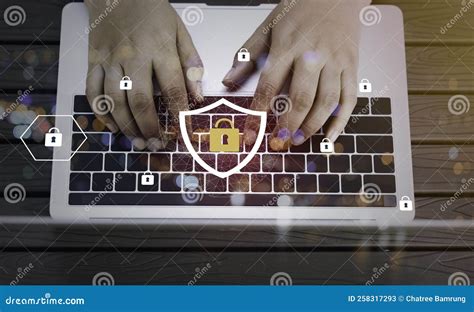 Laptop Computer With Data Protection Stock Image Image Of Code Cyber