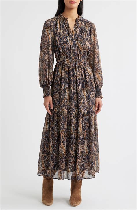 Sam Edelman Boho Paisley Long Sleeve Maxi Dress Nordstrom In 2025