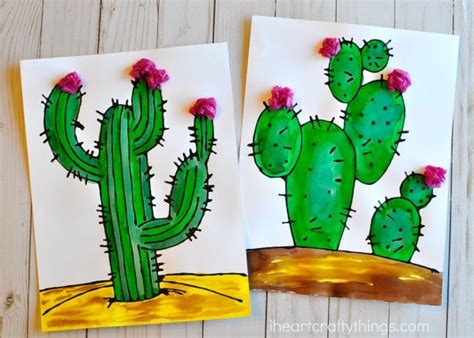 Beautiful Black Glue Cactus Craft Cactus Craft Summer Art Projects