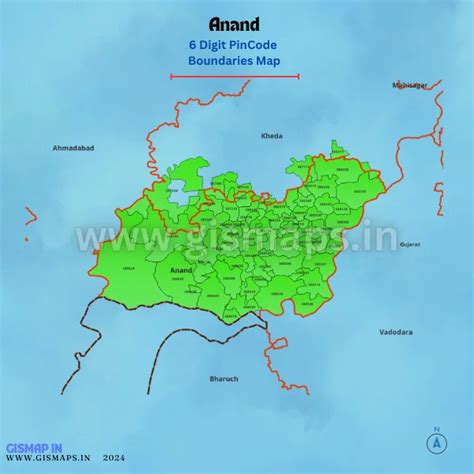 Anand Pincodeboundaries Map Gujarat