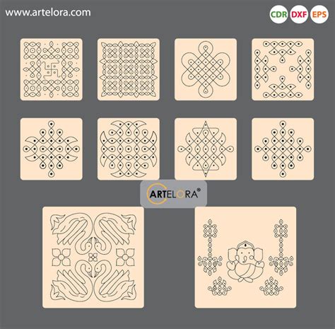 Pre Marked Base Design Muggulu Rangoli Artelora