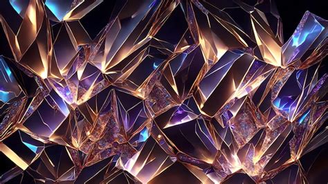Abstract Patterns Of Light Through Gem Like Crystals Background 3d Wallpaper Premium Ai