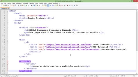 Html5 New Semantics Youtube