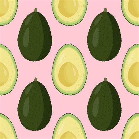 Premium Vector | Fresh avocado seamless pattern.