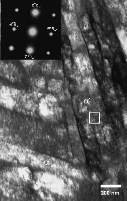 Deformation Induced Martensite Plates In Sample B3 Selected Area