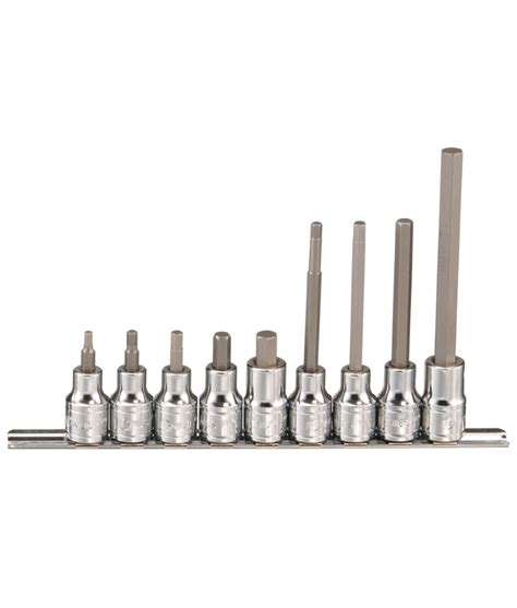 9 Piece 1 2 Dr Metric Hex Bit Socket Set Genius