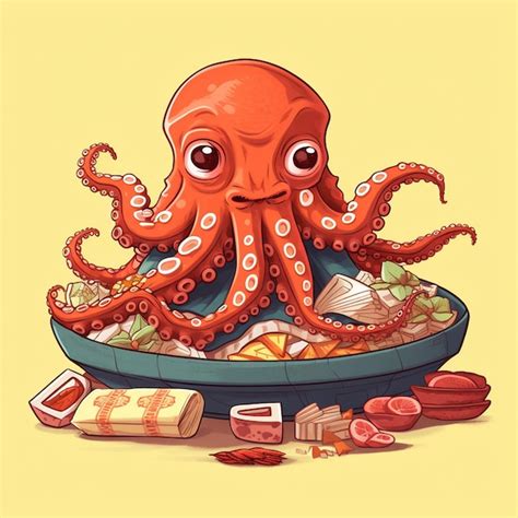 Premium Vector Cute Octopus Illustration