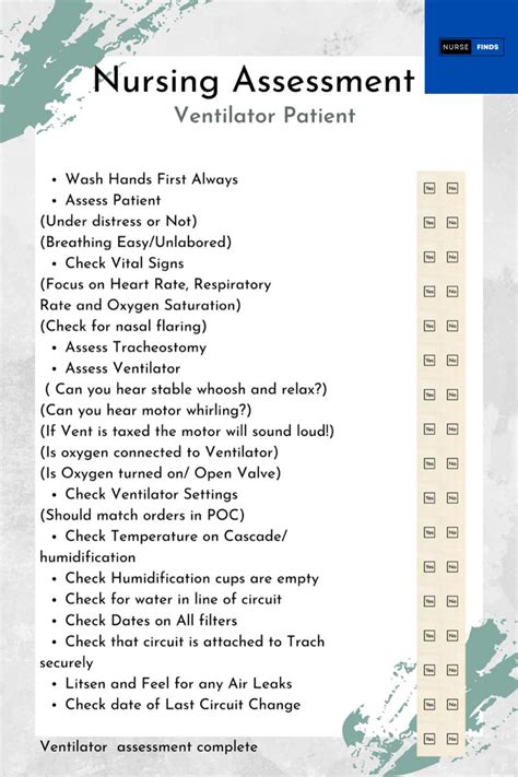 Printable Nursing Checklist For Efficient Patient Assessment
