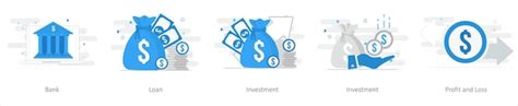 Premium Vector A Set Of 5 Mix Icons As Bank Loan Investment