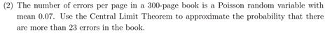 solved 2 the number of errors per page in a 300 page book