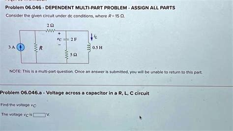 problem 06 046 dependent multi part problem assign all parts