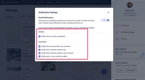 Email Notification Settings