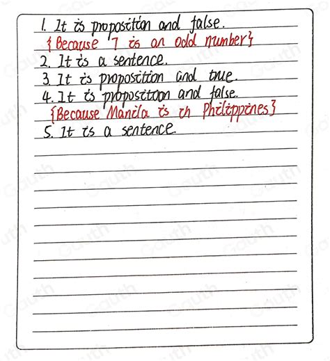 Solved Activity II PROPOSITION OR NOT Determine Whether Each Of The Following Is A Proposition