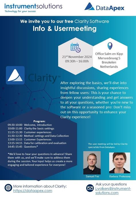 Dataapex On Linkedin Usermeeting Clarity Chromatography Chemistry Dataapex Benelux