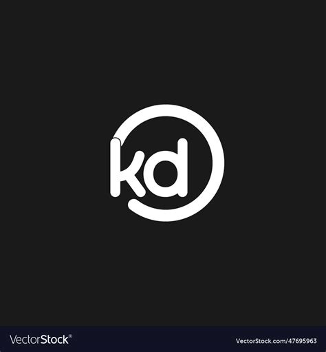 Initials Kd Logo Monogram With Simple Circles Vector Image