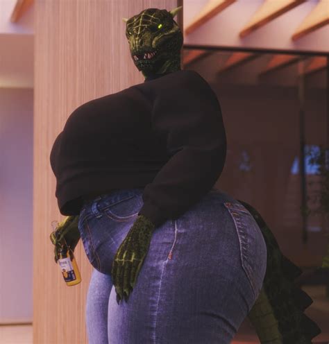 Rule 34 Anthro Argonian Bethesda Softworks Big Ass Big Breasts Black Shirt Black Sweater Blue