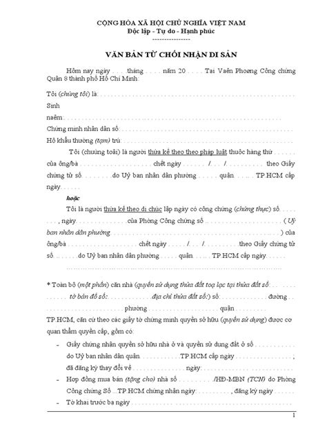 Van Ban Tu Choi Nhan Di San Pdf