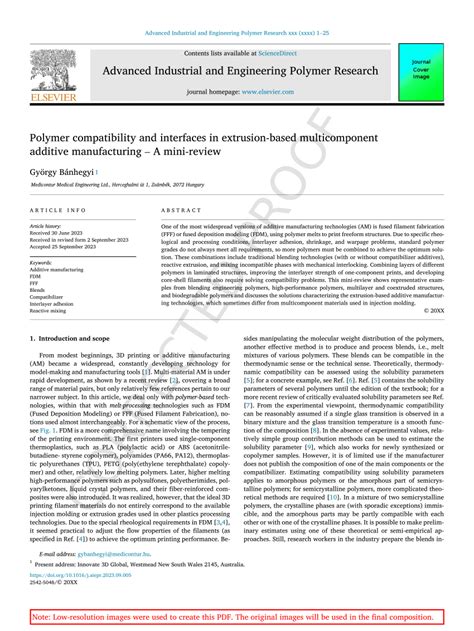 Pdf Polymer Compatibility And Interfaces In Extrusion Based Multicomponent Additive