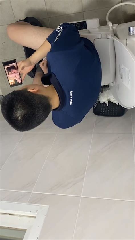 Korean Soldier Jerking In Restroom