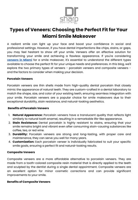 Ppt Types Of Veneers Choosing The Perfect Fit For Your Miami Smile