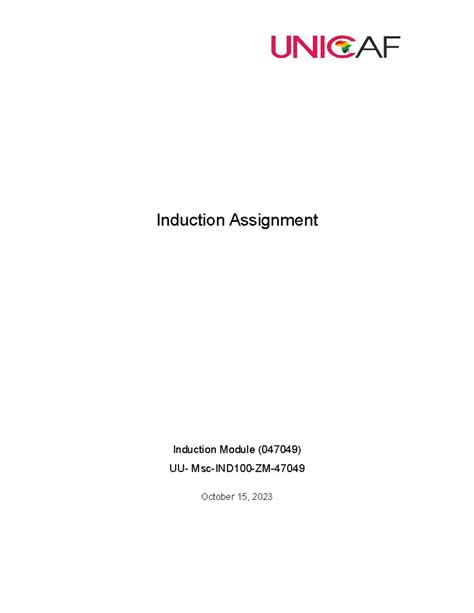 Self Motivation And Academic Success Induction Assignment 1 047049