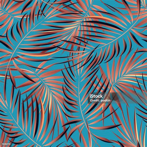 열 대 종 려 분 지에서 완벽 한 패턴 정글 단풍 손 그리기입니다 검은색에 대한 스톡 벡터 아트 및 기타 이미지 검은색