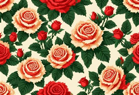 Rose Pattern Background Premium Ai Generated Image