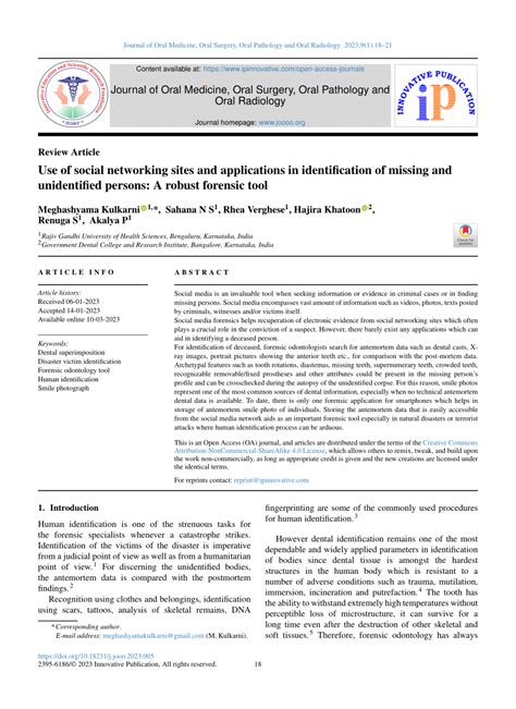 Pdf Use Of Social Networking Sites And Applications In Identification