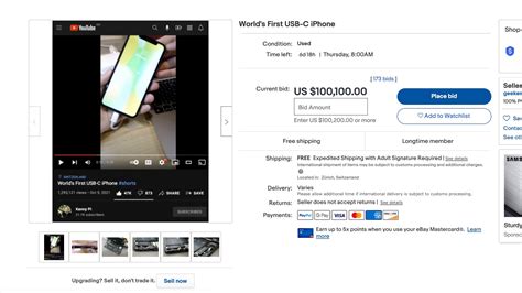 Iphone With Usb C Port Is Attracting Bids On Ebay Pcmag