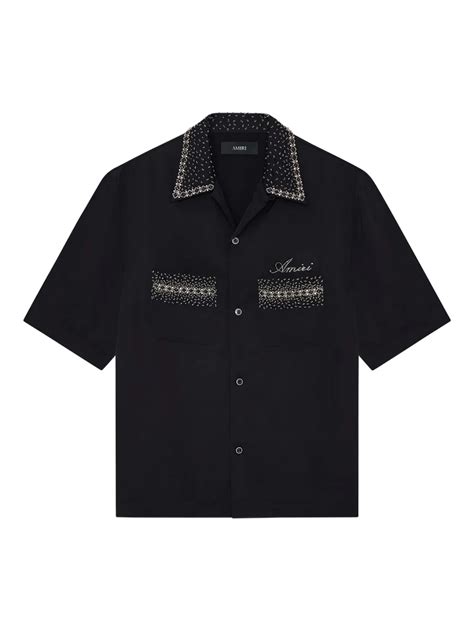 Amiri Rhinestone Embellished Shirt Black Farfetch