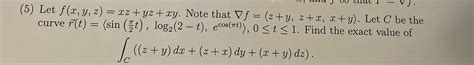 Solved (5) ﻿Let f(x,y,z)=xz+yz+xy. ﻿Note that | Chegg.com
