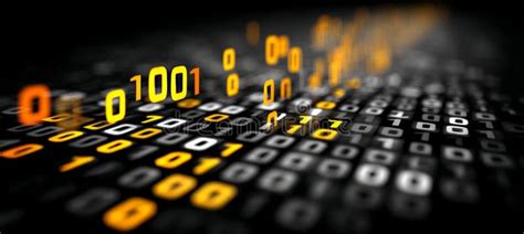 Binary Code Stream Digital Data Flowing In Cyberspace Technology