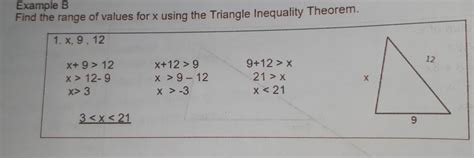 Solved Example B Find The Range Of Values For X Using The Triangle
