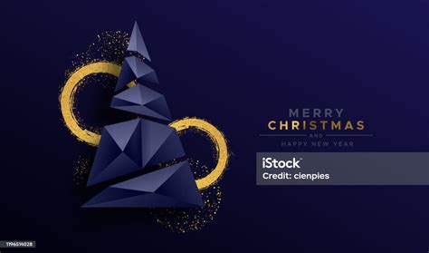 크리스마스 새해 추상 3d 낮은 폴리 트리 카드 크리스마스에 대한 스톡 벡터 아트 및 기타 이미지 크리스마스 파란색 3차원 형태 Istock