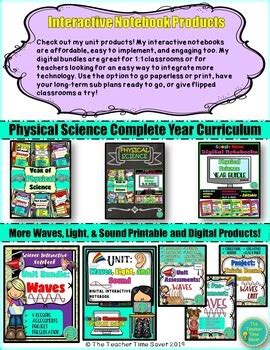 Light Sound Waves Pacing Guide Curriculum Map Physical Science Notebook