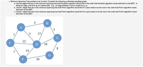 solved minimum spanning tree problem not in book