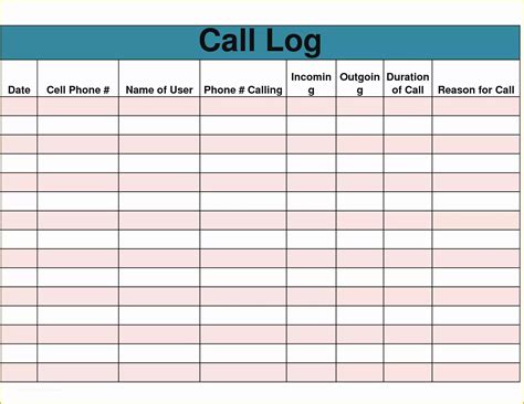 Fake Call Log Template