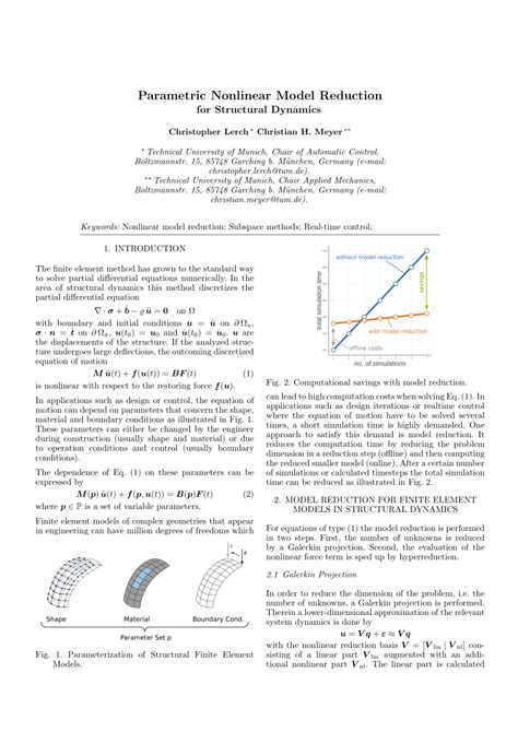 Pdf Parametric Nonlinear Model Reduction For Structural Dynamics