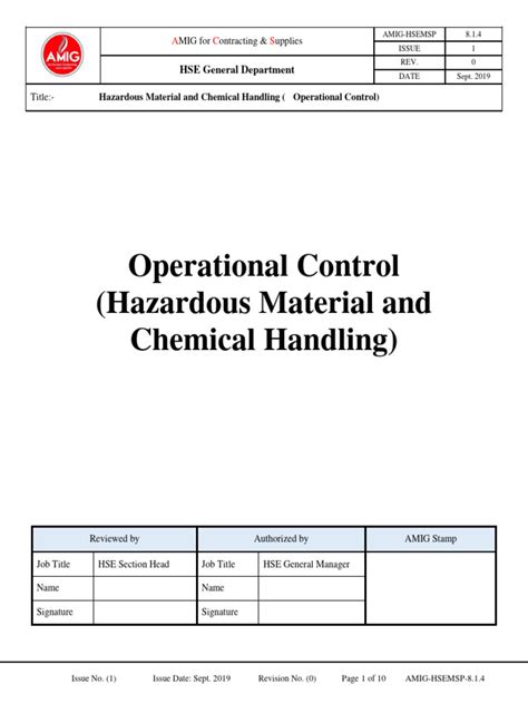 Hazardous Material And Chemical Handling Pdf Toxicity Hazards