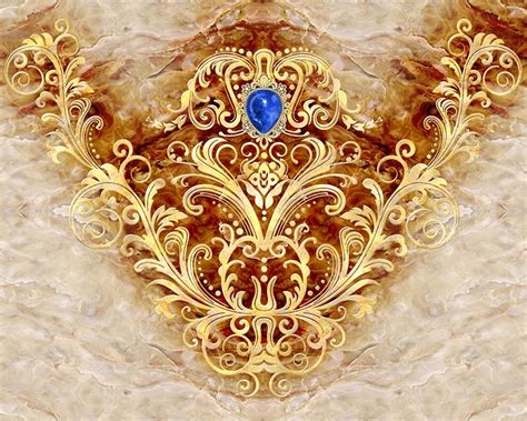 طرح تاج با نگین آبی