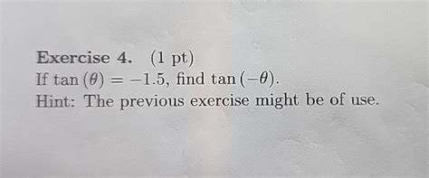 solved exercise 4 1 ﻿pt if tan θ 1 5 ﻿find