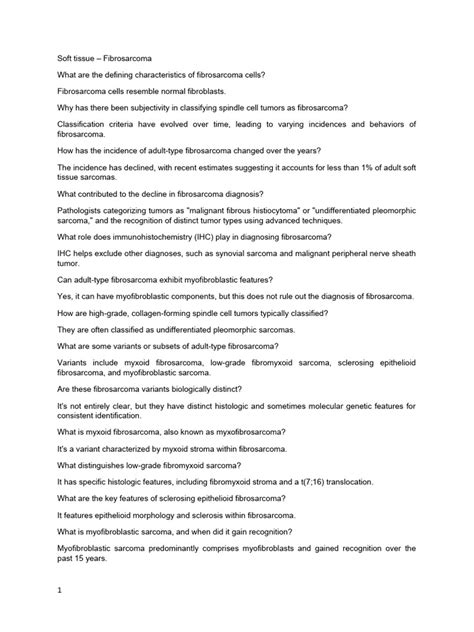 Fibrosarcoma Pdf Metastasis Sarcoma