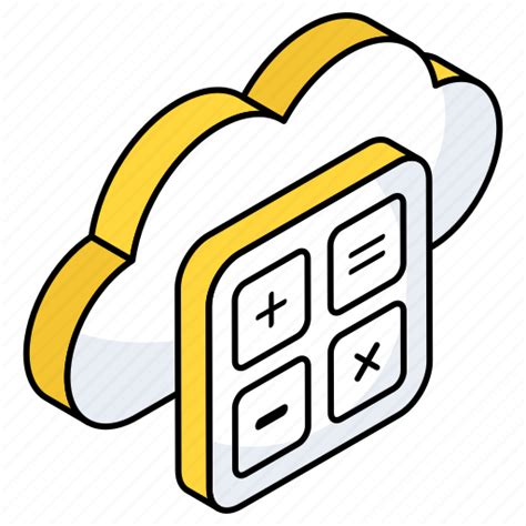 Cloud Calculator Cloud Cruncher Cloud Calc Cloud Calculation Cloud Arithmetic Icon