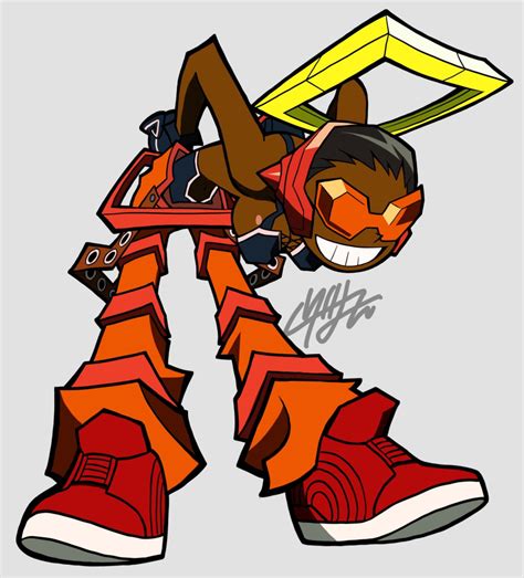 Safebooru 1girl Arms Behind Back Black Hair Bomb Rush Cyberfunk Dark