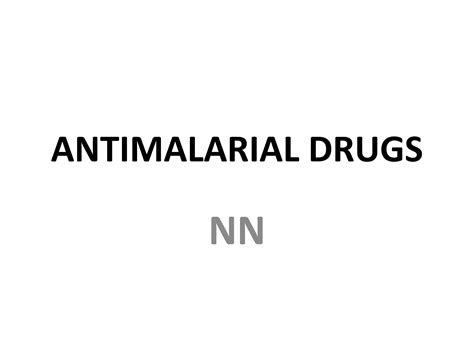 Antimalarial Drugs Pptx